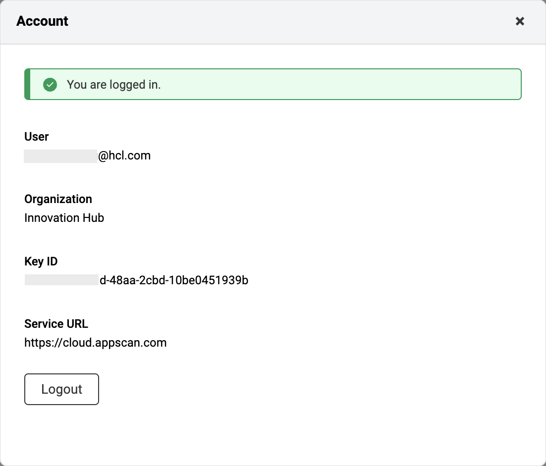 AppScan Go! Settings and Help menus