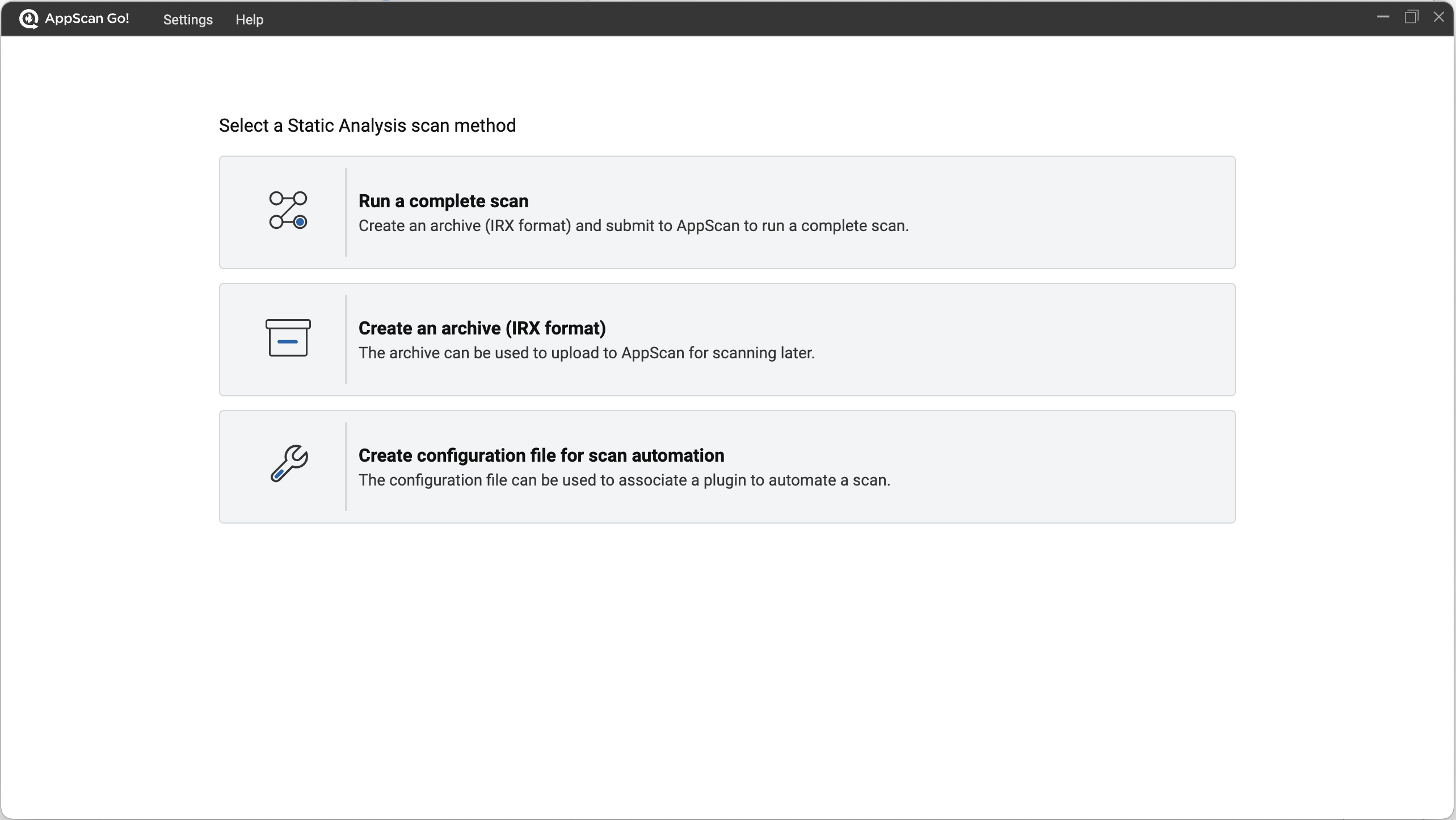 Configuring a scan using AppScan Go!