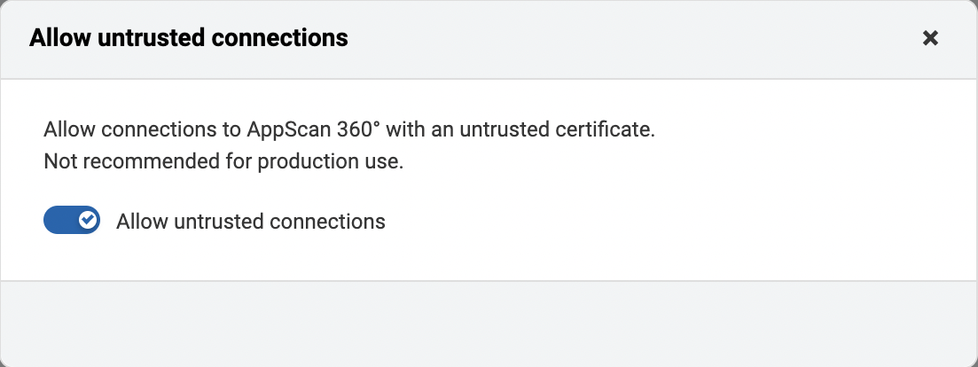 Menus Paramètres et Aide de AppScan Go!