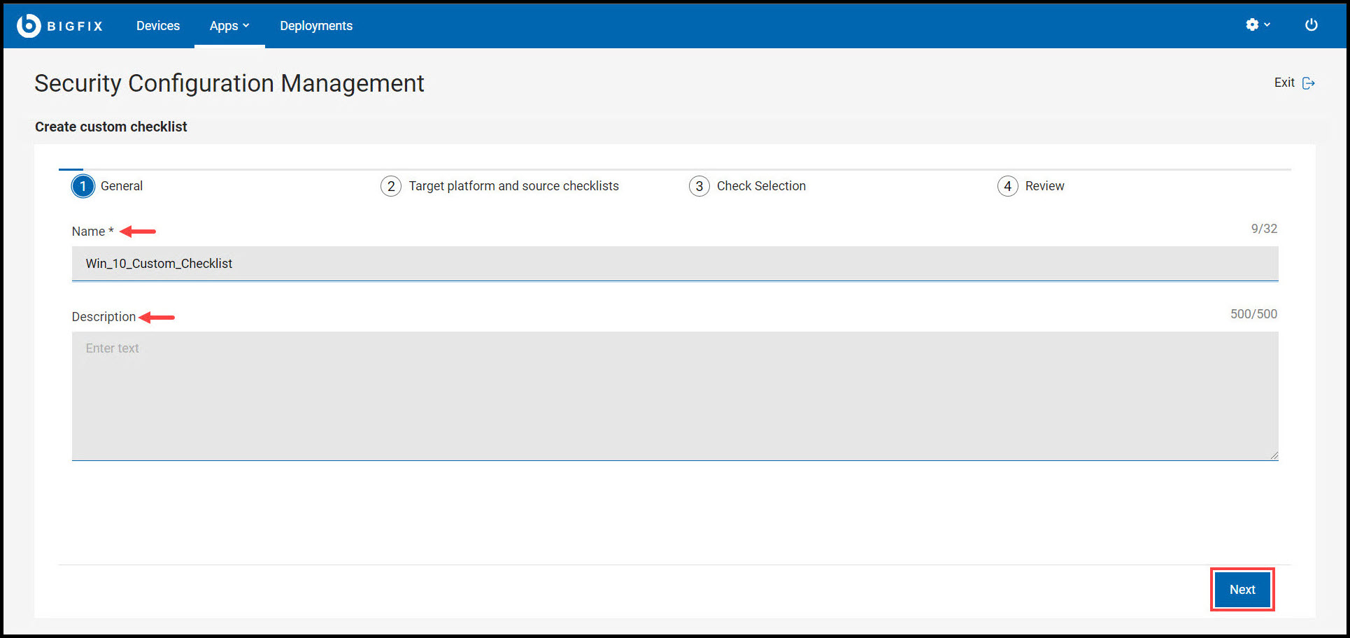 Creating a custom checklist
