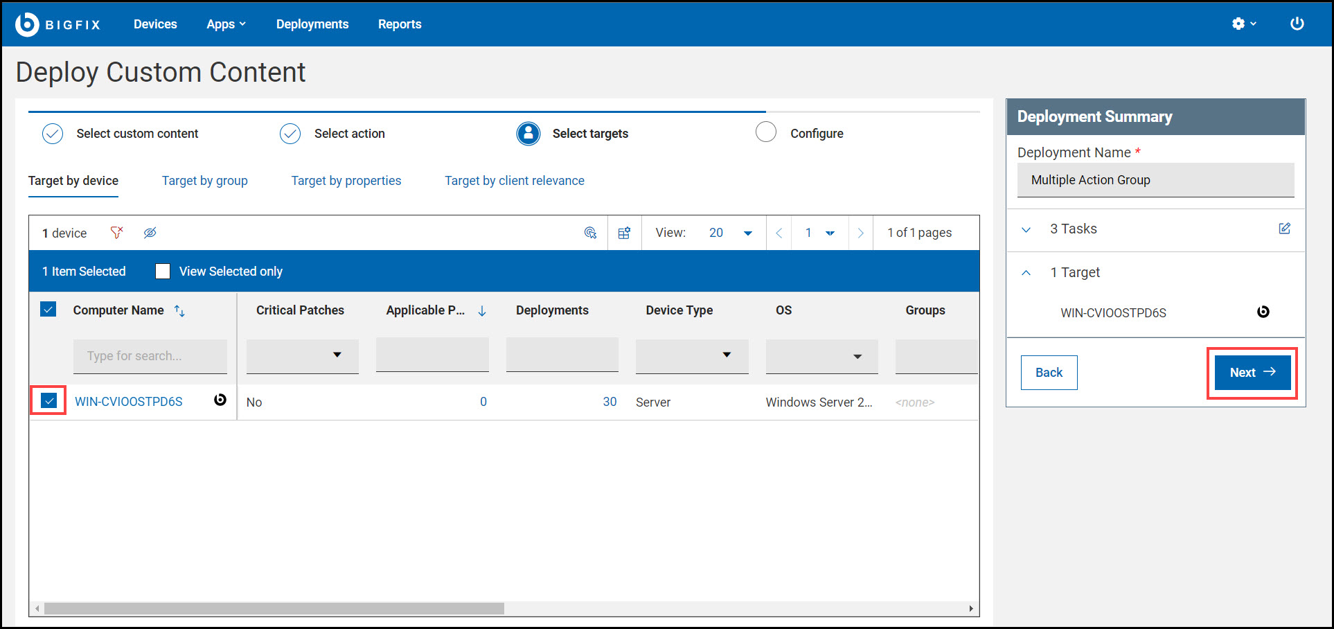 Deploying an external checklist