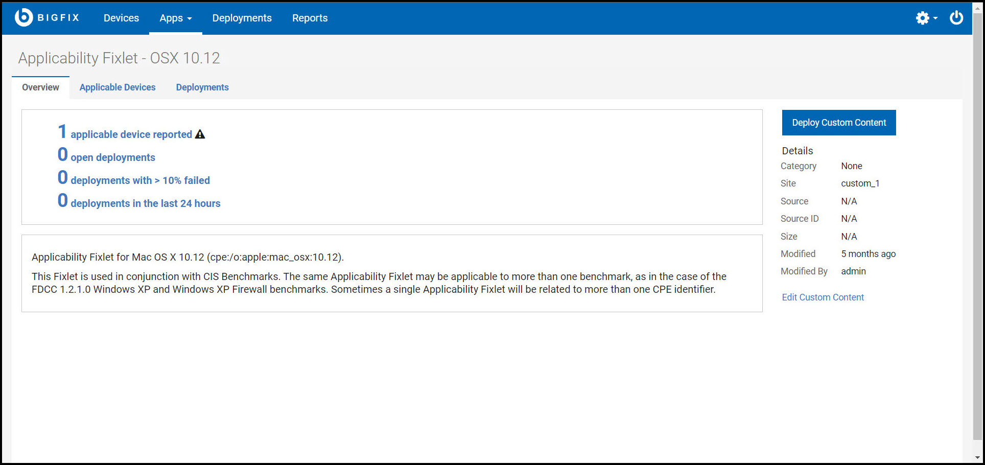 Viewing a custom checklist