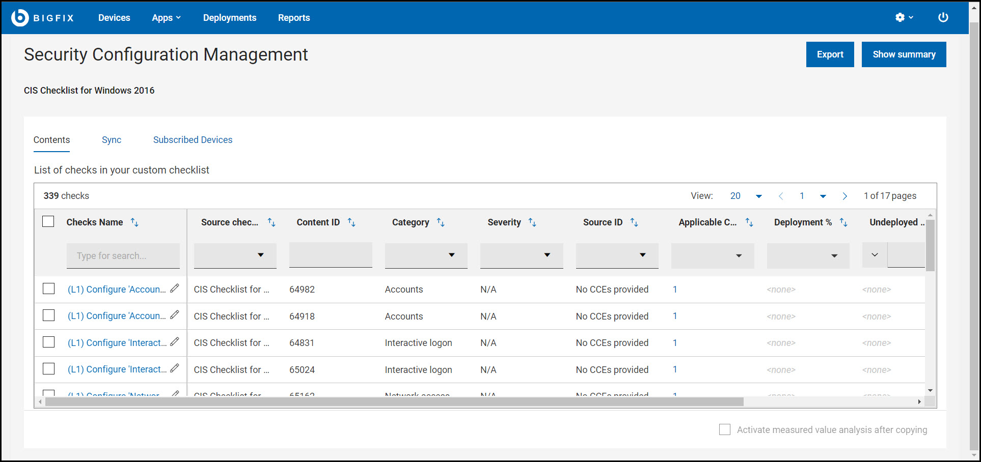 Viewing a custom checklist