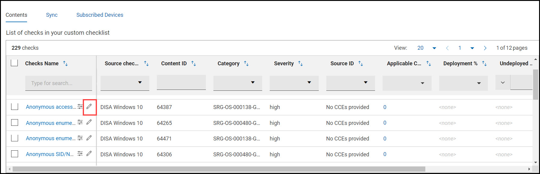 Editing a custom check