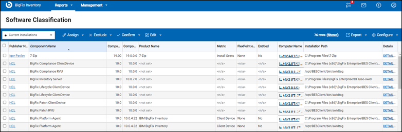 Manual assignment in the BigFix Inventory WebUI (Mandatory for products ...