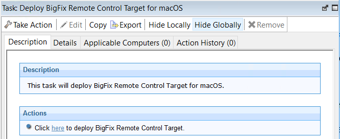 BigFix Remote Control Target for macOSのデプロイ