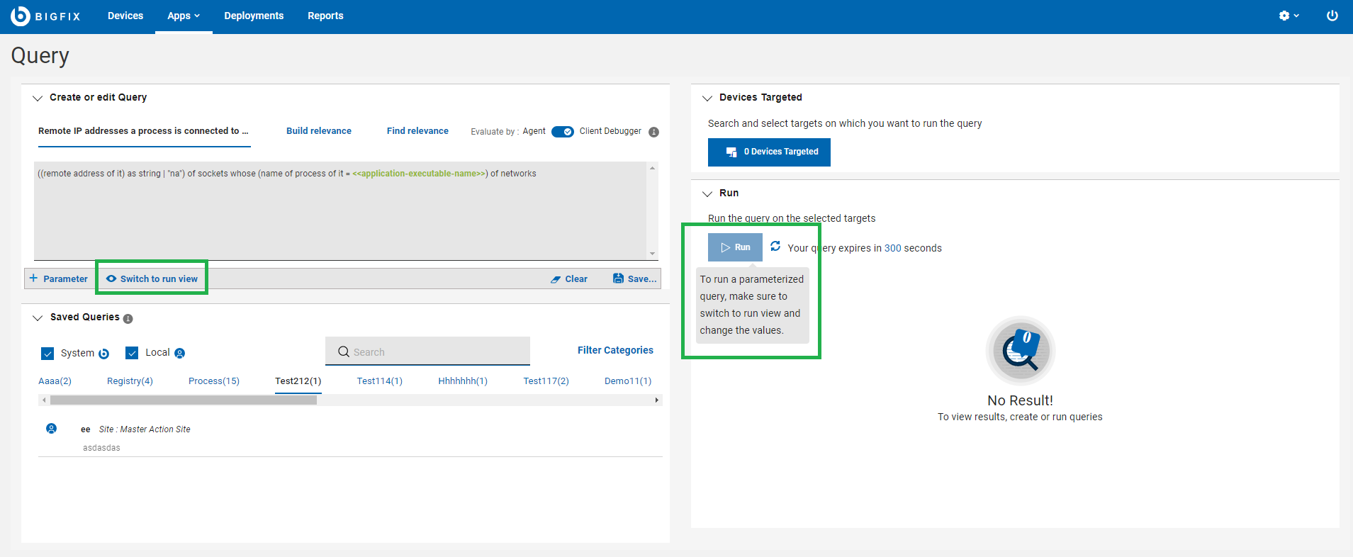 Running a sample query