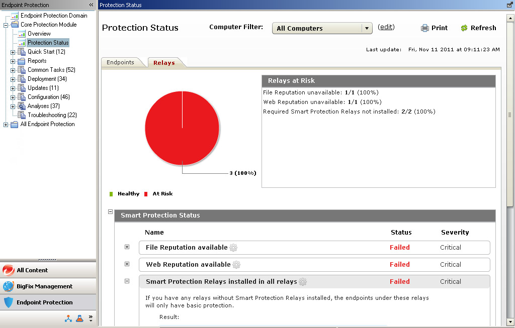 Configuring the Protection Status for Relays