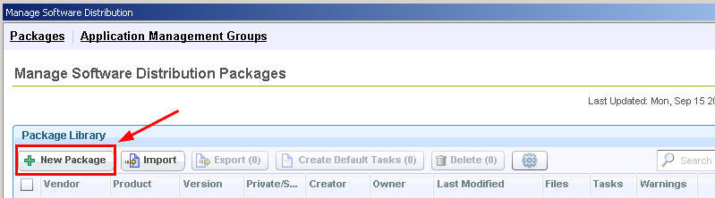 Creating a package or Fixlet