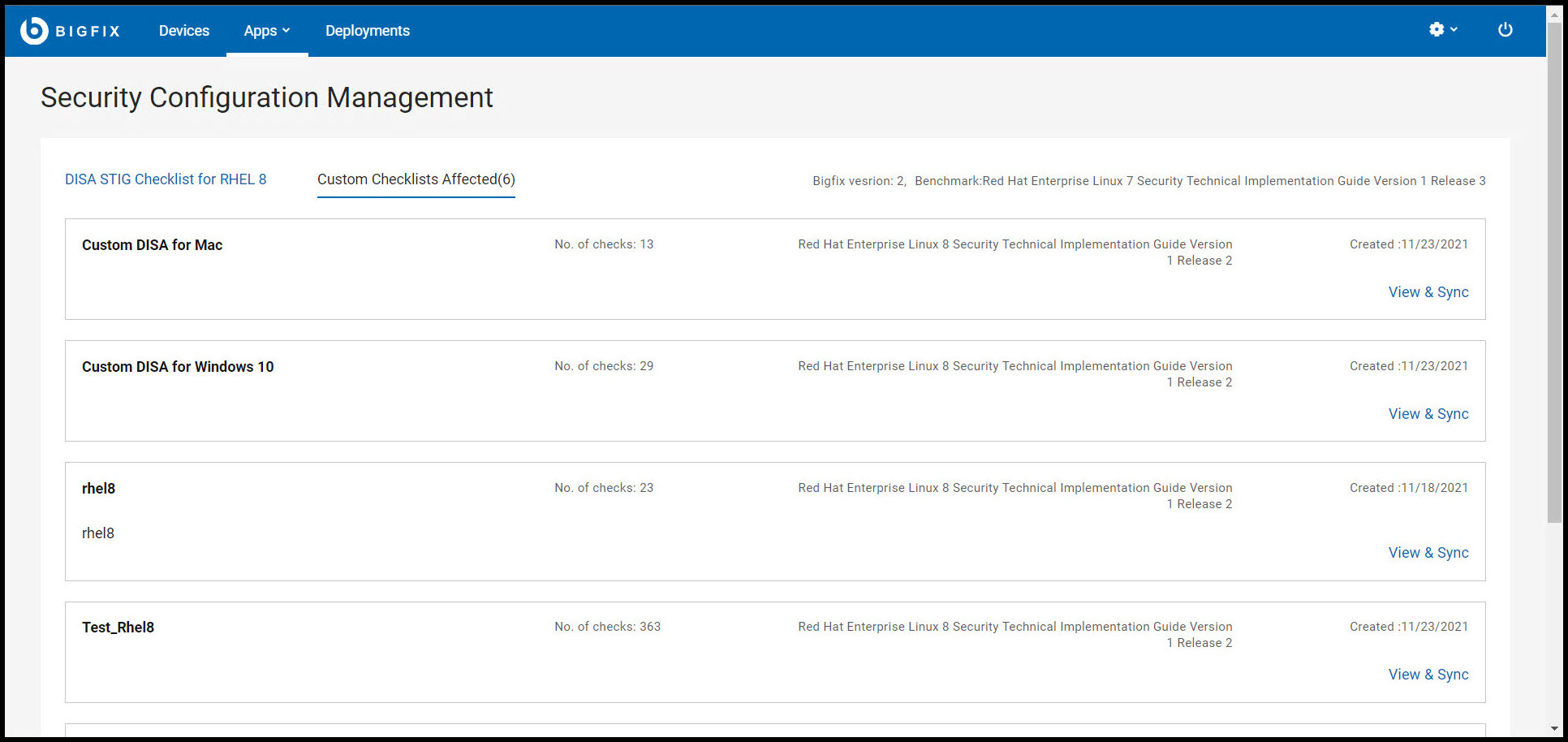 Viewing an external checklist