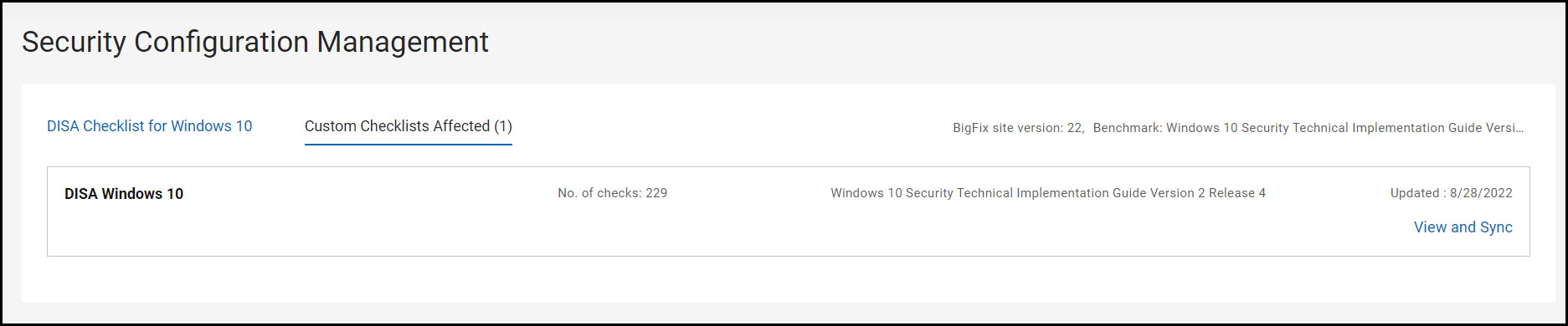 Viewing an external checklist