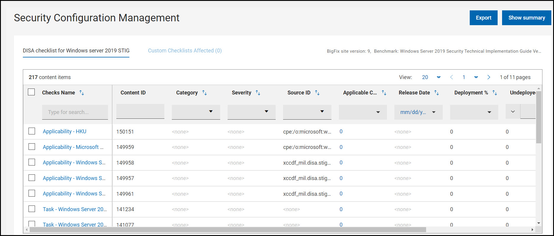 Viewing an external checklist