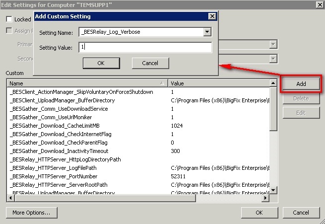 Enabling debug/verbose logging for the BES Root Server and BES Relay ...