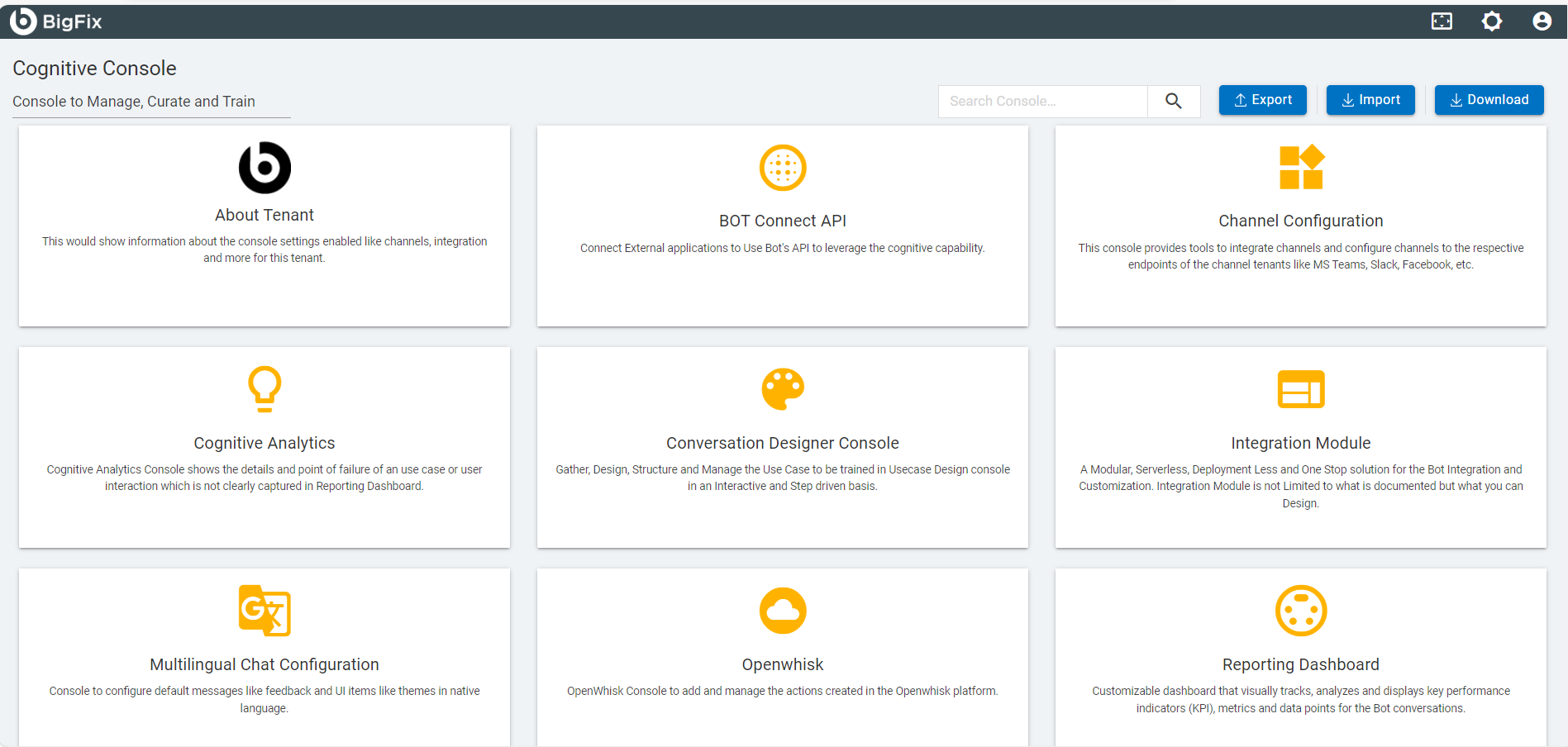 Getting Started with BigFix AEX Cognitive Console
