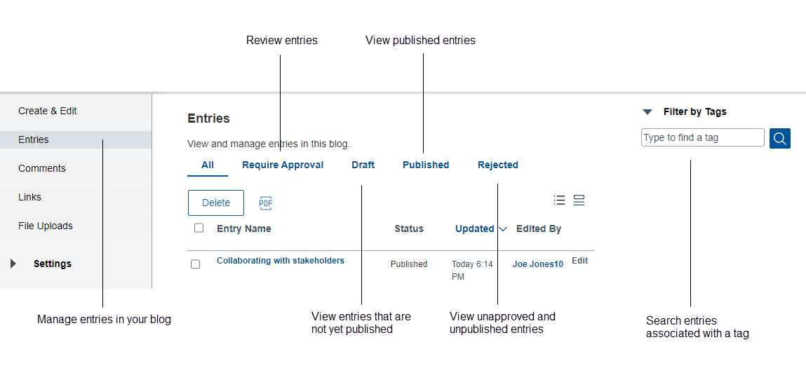 Managing entries and comments - HCL Connections 8.0 CR10 Help Center