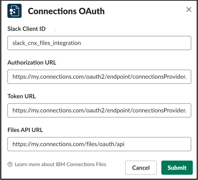 Enabling Slack for HCL Connections integration