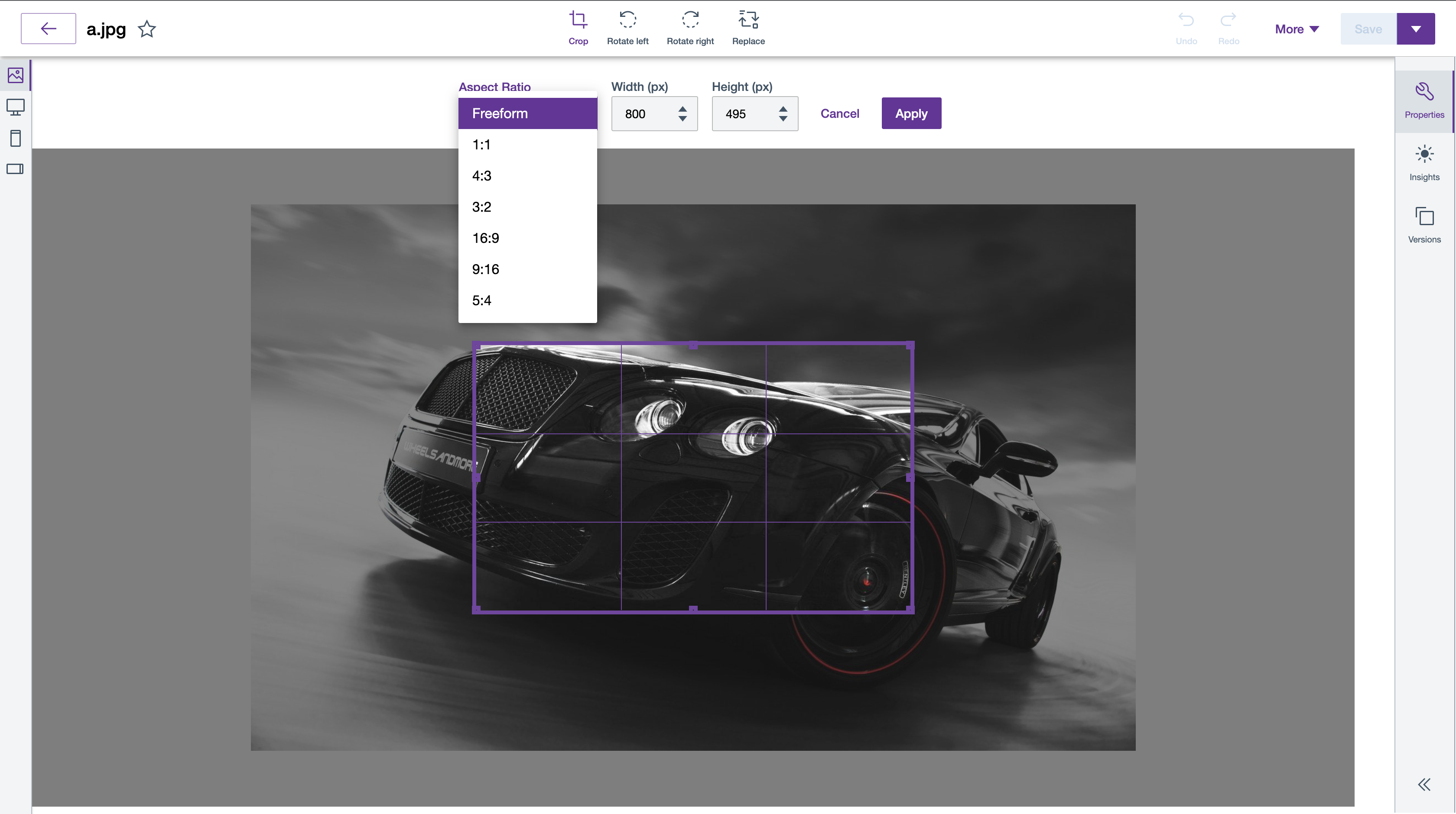 DAM Crop Aspect Ratio Configuration - HCL Digital Experience Help Center
