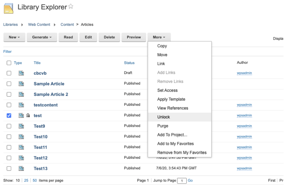 Web Content Manager Lock/Unlock API - HCL Digital Experience Help Center