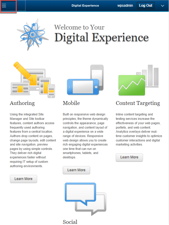 Mobile navigation - HCL Digital Experience Help Center