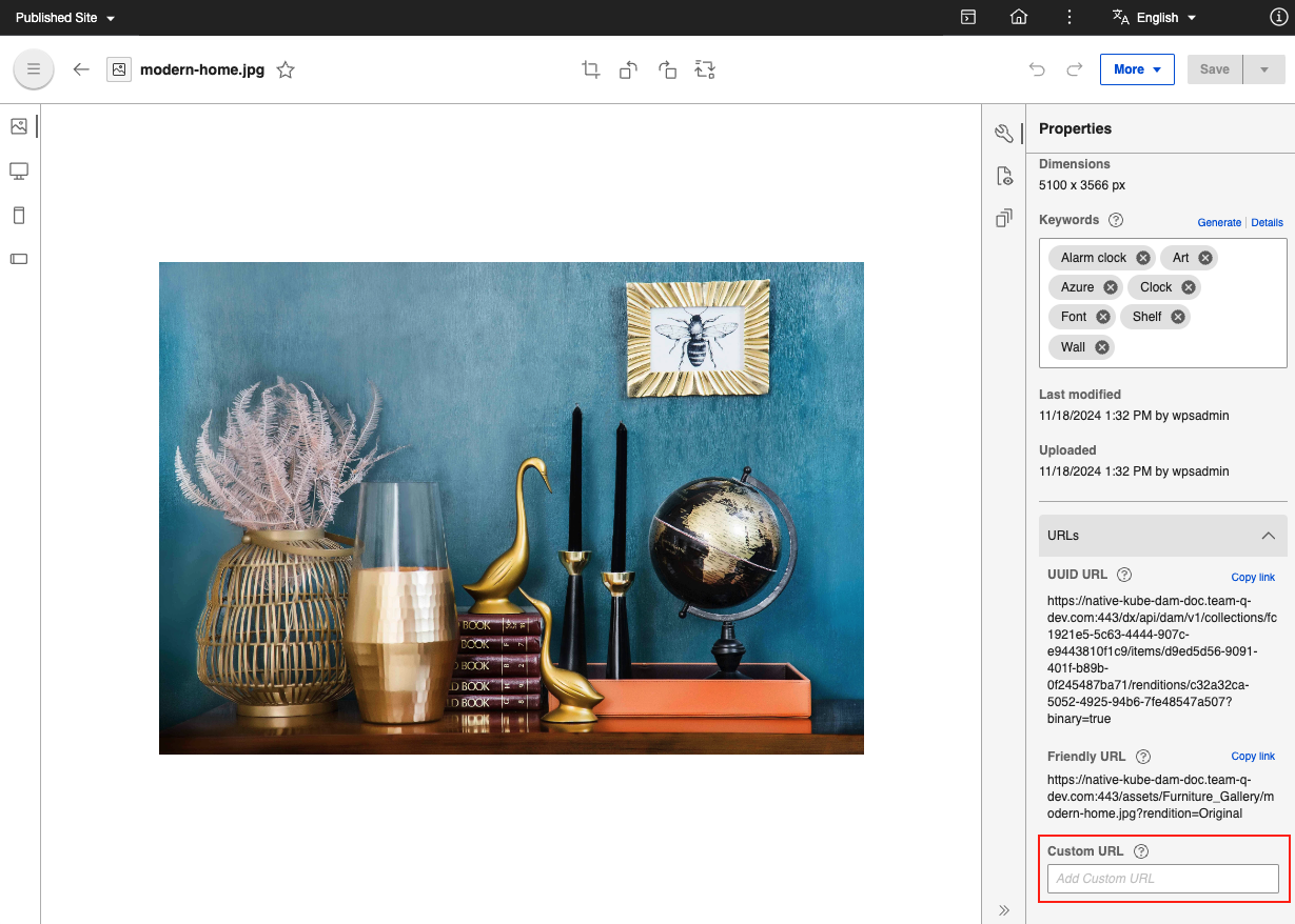 Setting a unique custom URL for a media asset - HCL Digital Experience ...