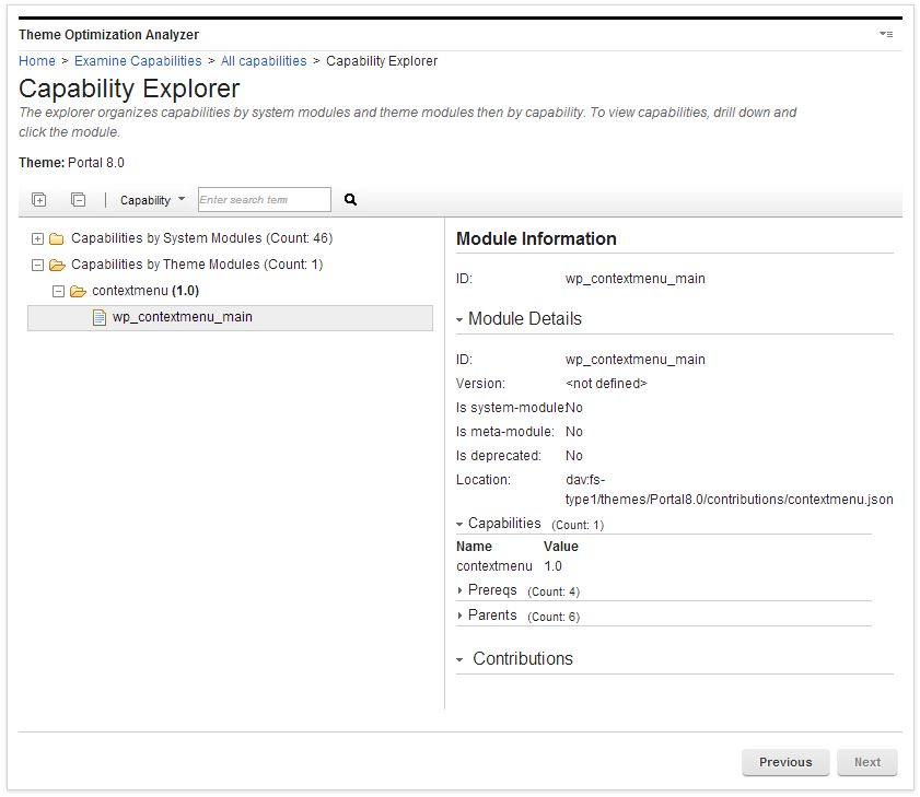 Examine capabilities - HCL Digital Experience Help Center