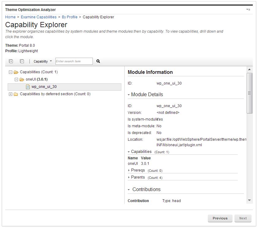 Examine capabilities - HCL Digital Experience Help Center