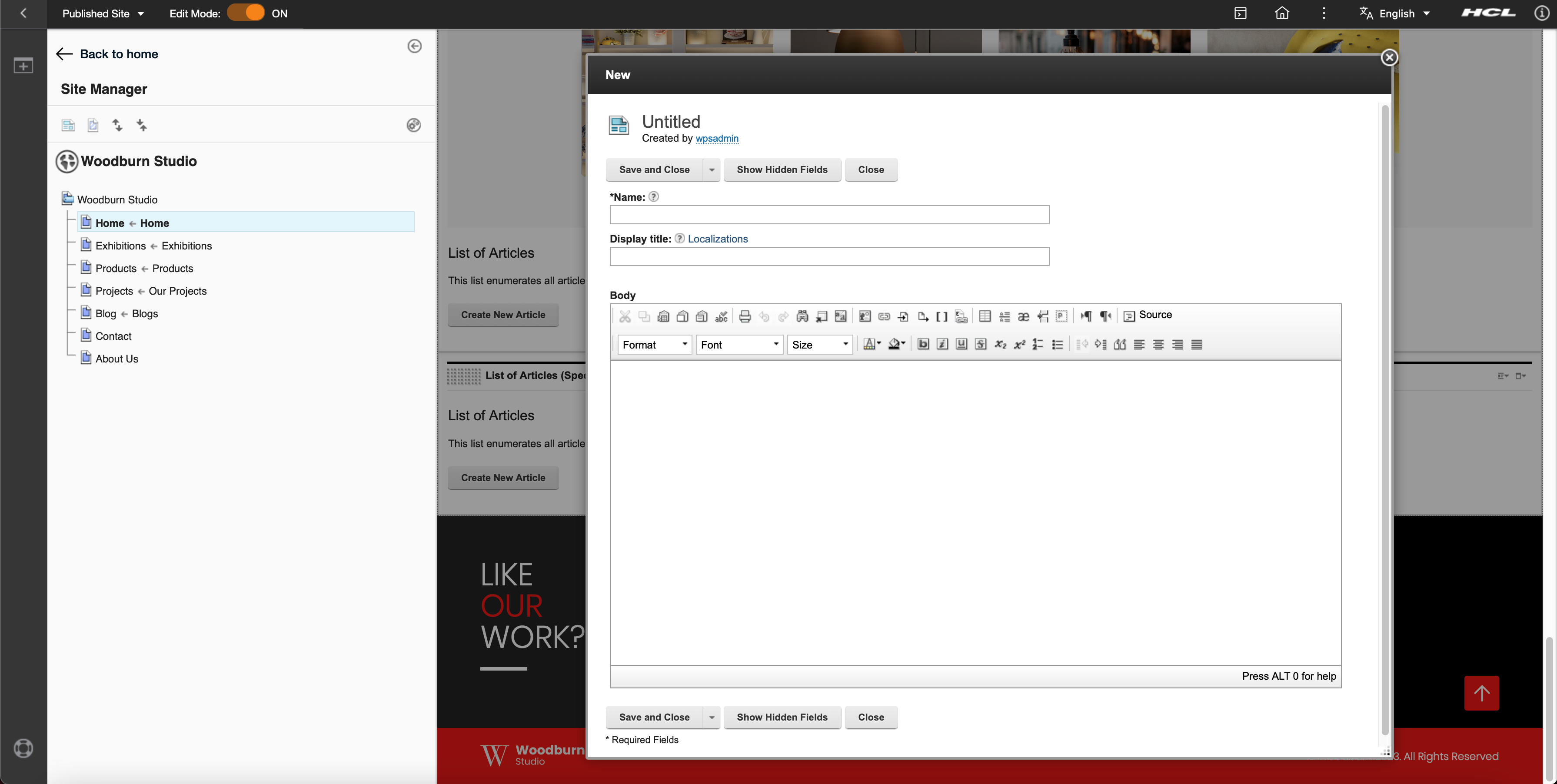 Site Manager - HCL Digital Experience Help Center