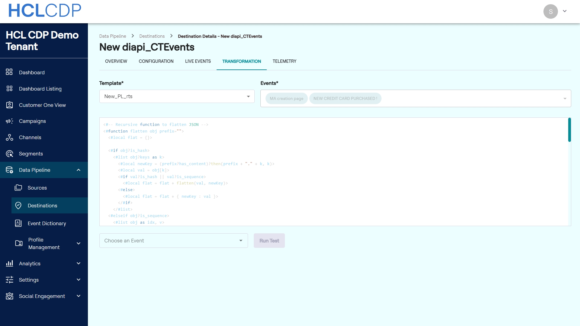 Managing Event Transformation