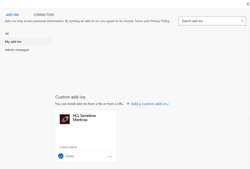 Installing the Sametime Meeting add-in from a URL