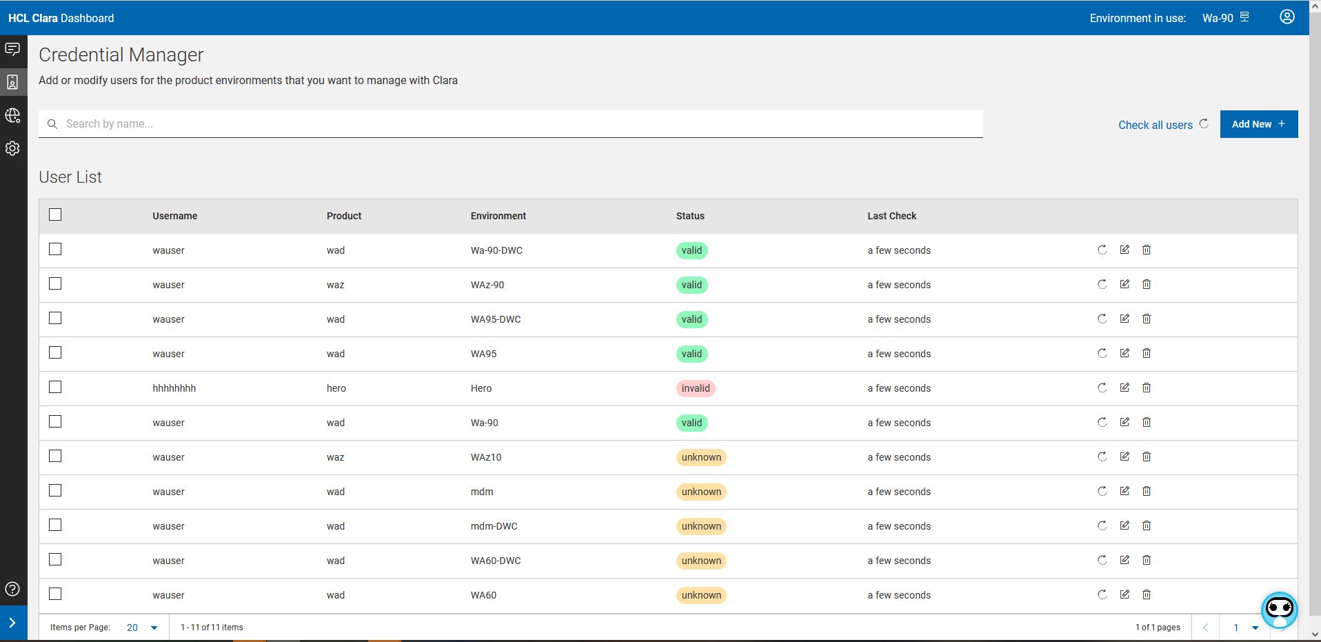 Managing User Credentials