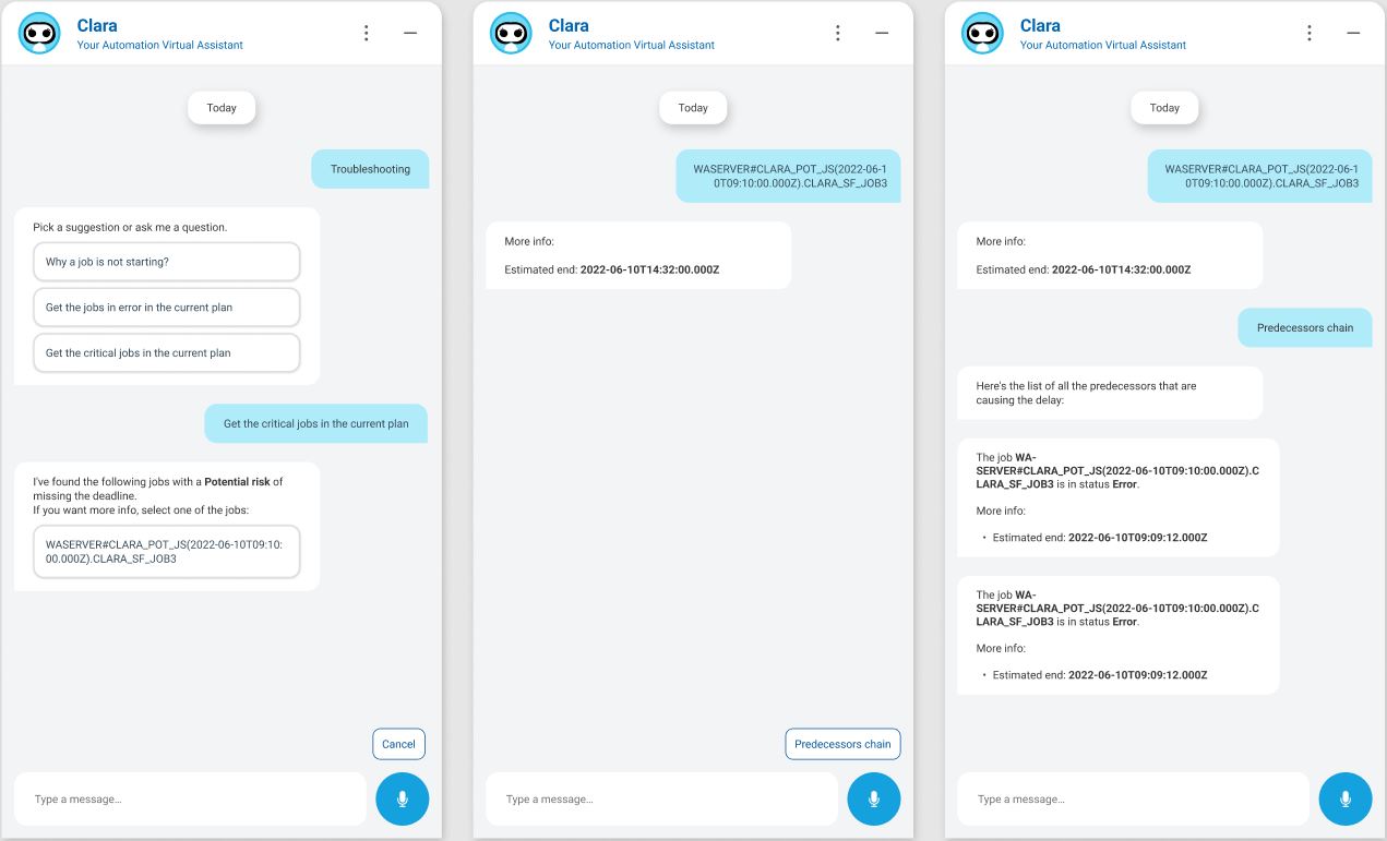 Clara helps in problem determination