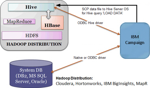 Integration architecture: Hive-based Hadoop and Campaign