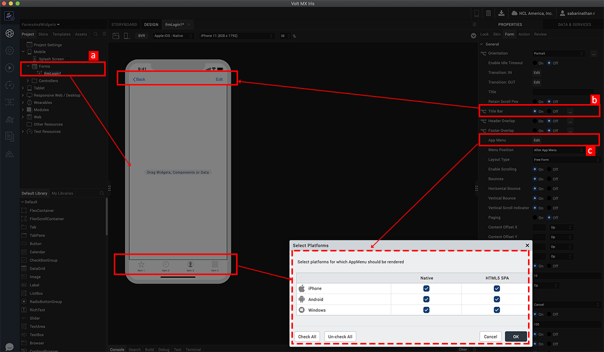 Introduction to Forms and Widgets - HCL Volt MX Documentation