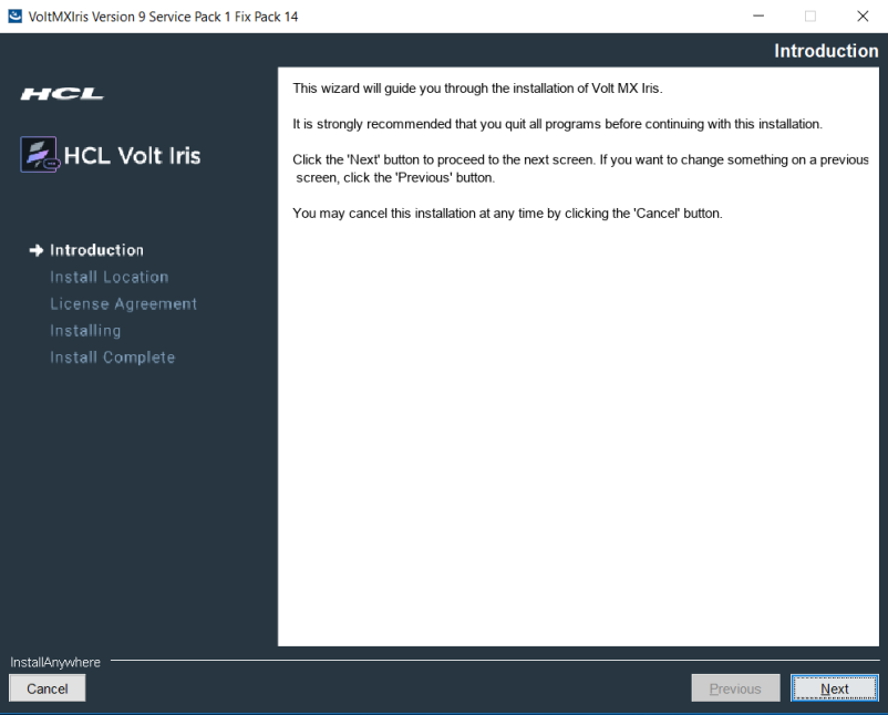 Install Volt MX Iris - HCL Volt MX Documentation